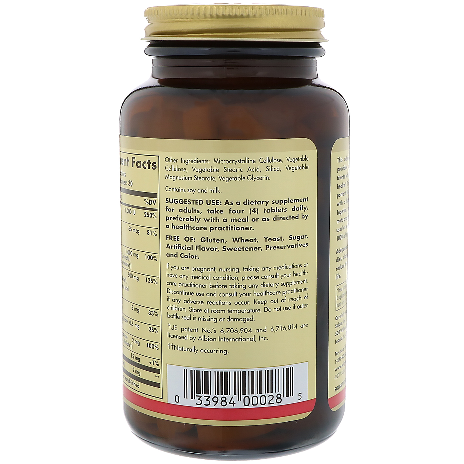Solgar, Advanced Calcium Complex + Vitamins D3, K2, Zinc, Boron, 120 ...