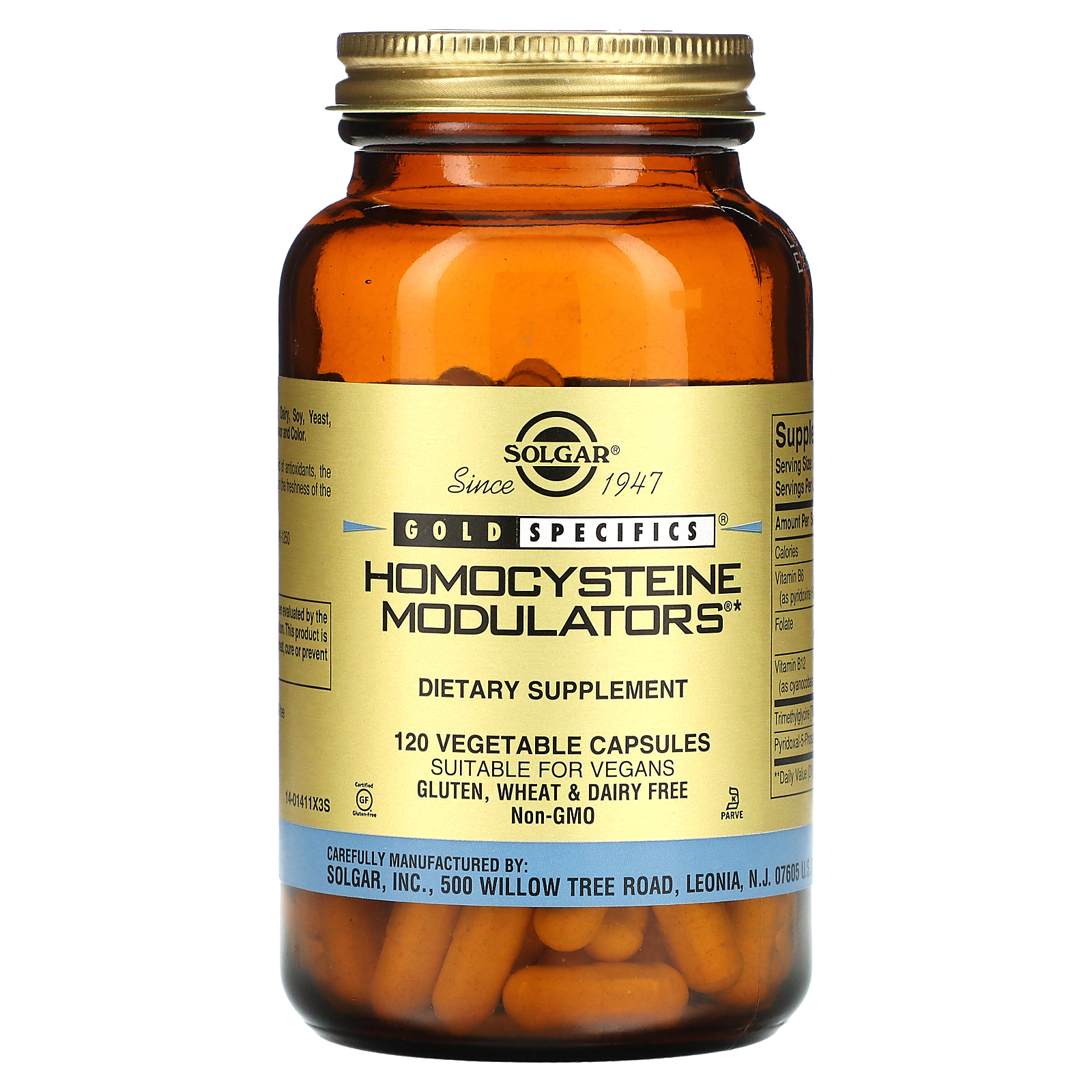 Solgar, Gold Specifics, Homocysteine Modulators, 120 Vegetable Capsules
