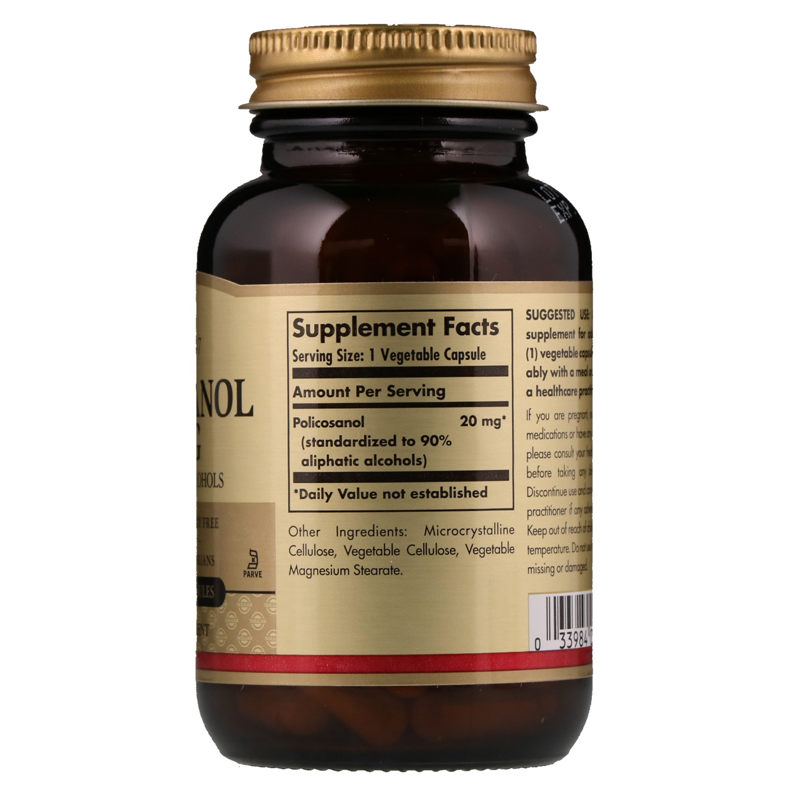 Solgar, Policosanol, 20 mg, 100 Vegetable Capsules - iHerb