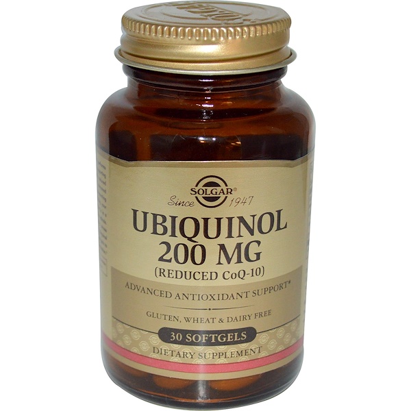 Solgar, Ubiquinol (Reduced CoQ10), 200 mg, 30 Softgels - iHerb.com