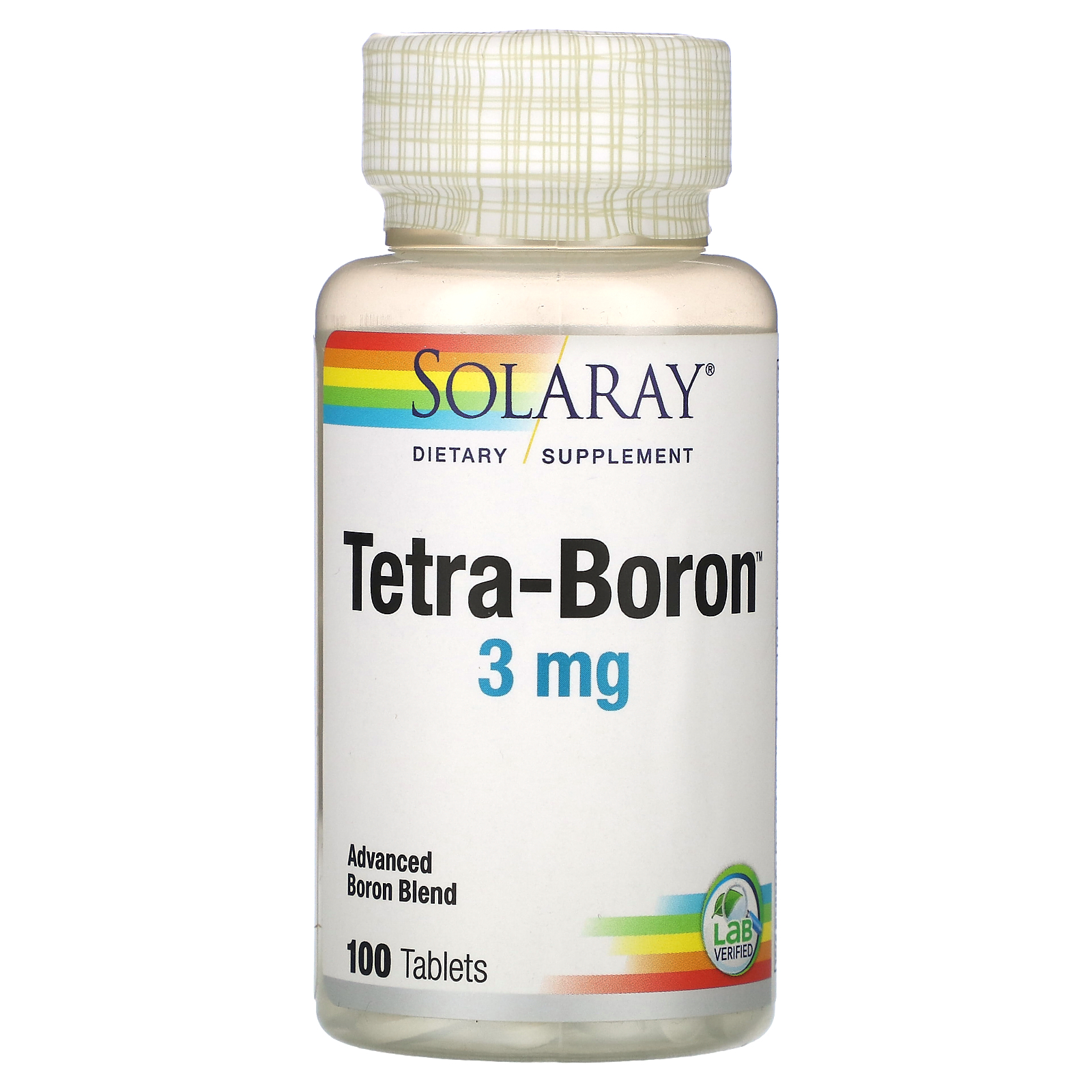 Solaray, Tetra-Boron, 3 mg, 100 Tablets