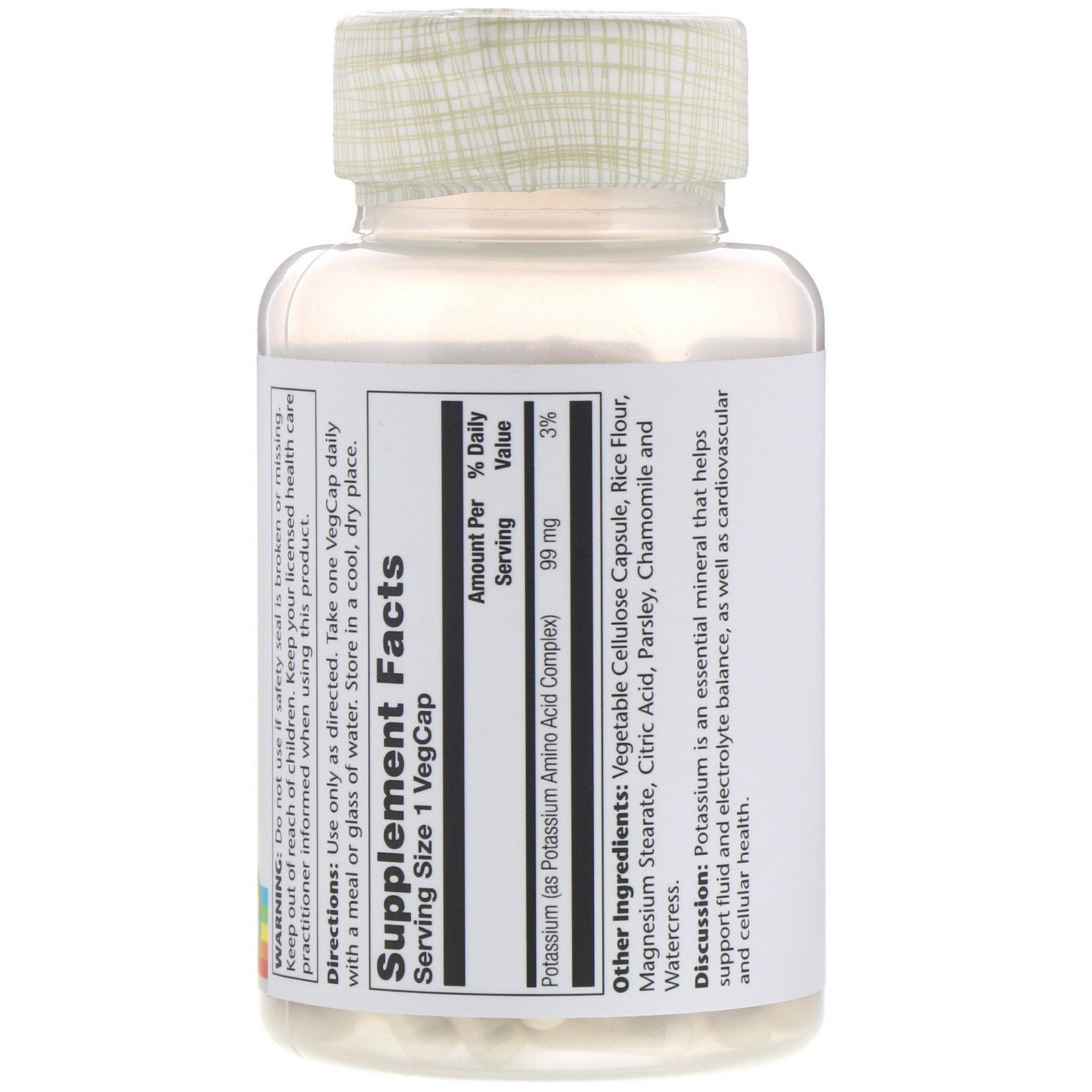 Solaray, Potassium, 99 mg, 200 VegCaps - iHerb