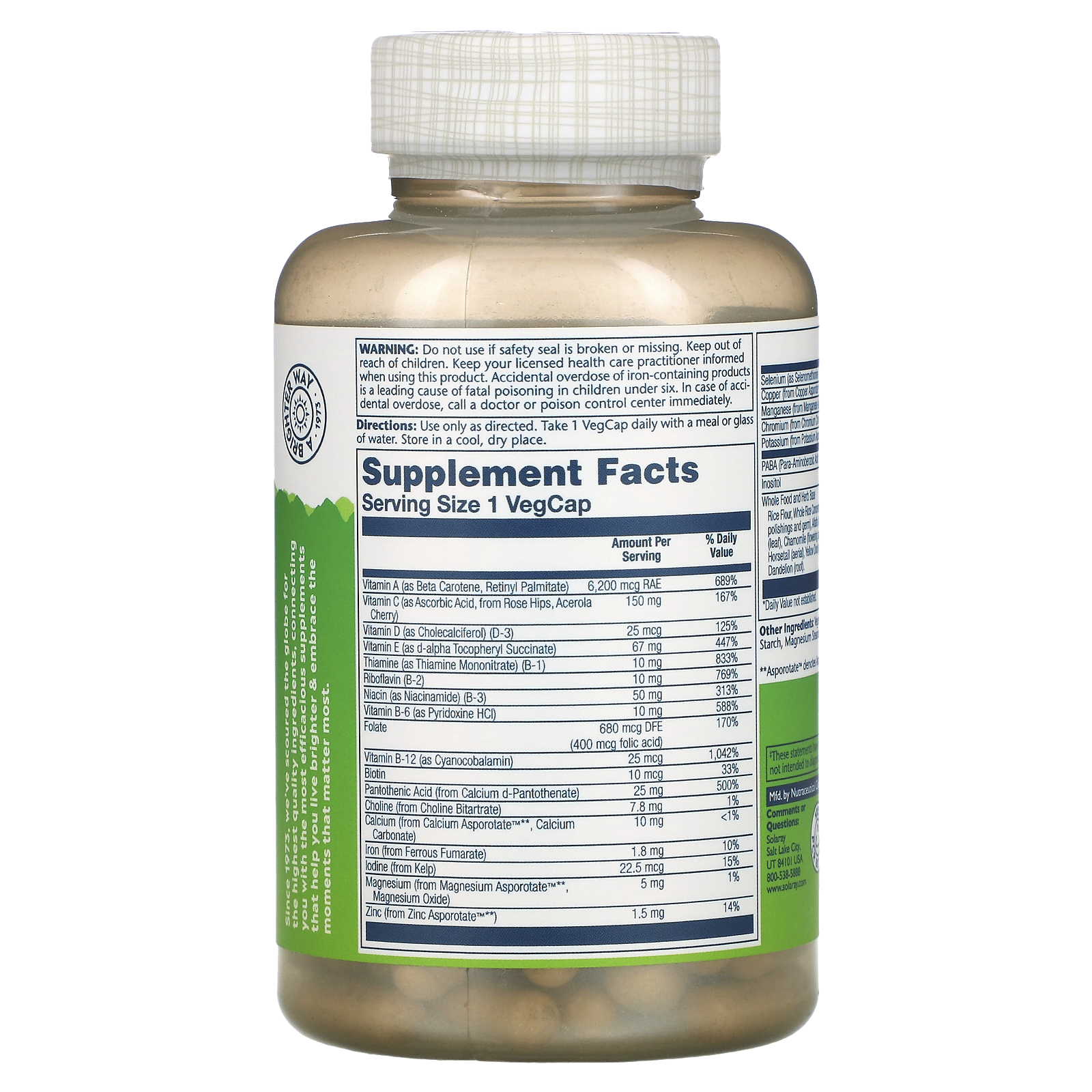 Solaray, Once Daily High Energy Multivitamin, 120 VegCaps