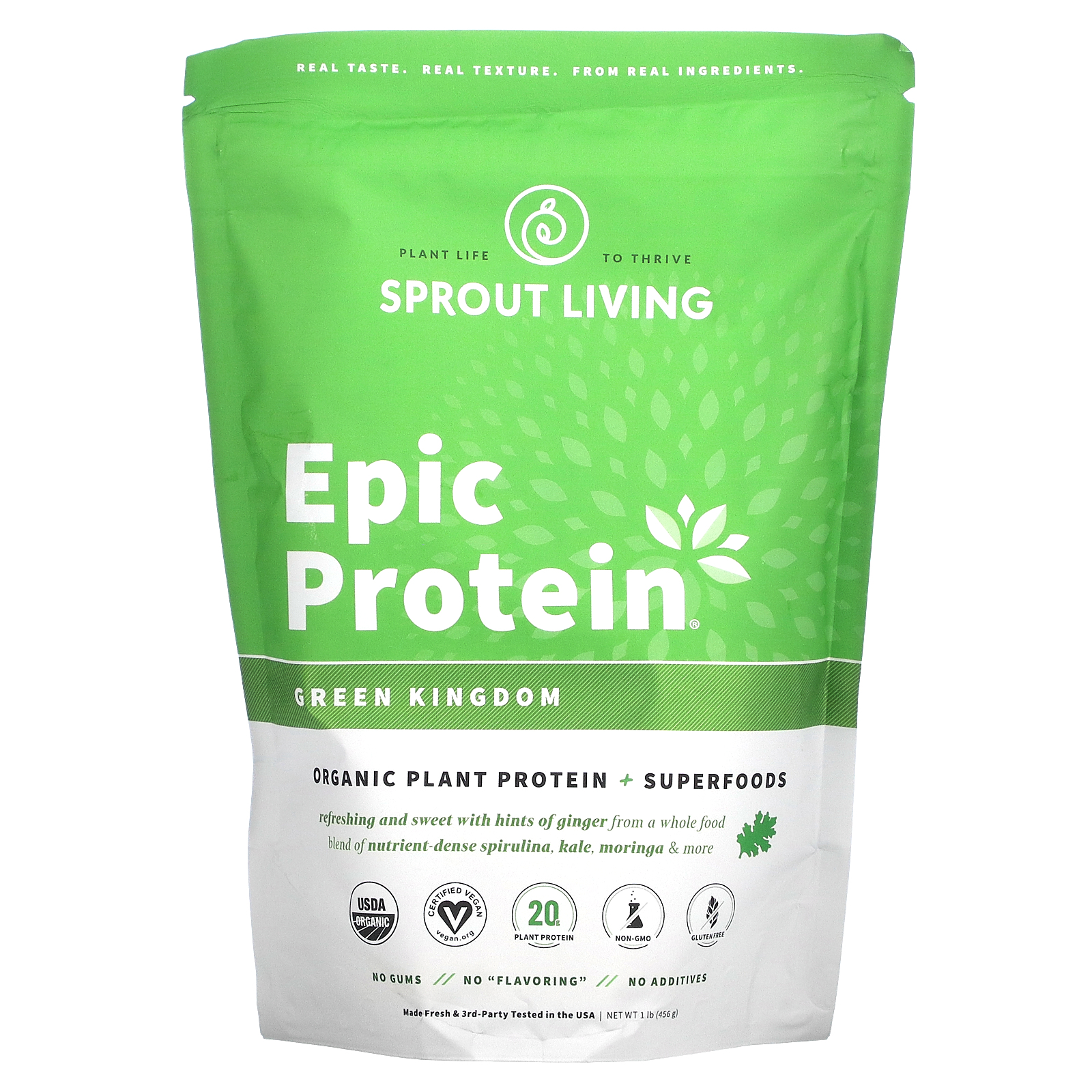 Sprout Living, Epic Protein, Organic Plant Protein + Superfoods, Green ...