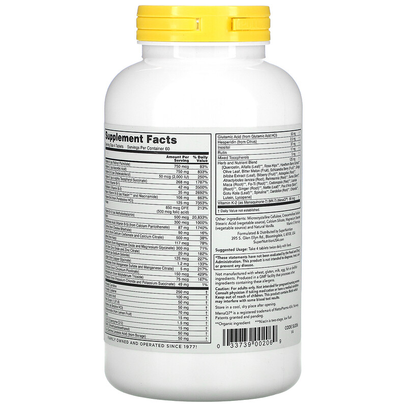 Super Nutrition, Super Immune, Seasonal Wellness Multivitamin, Iron ...