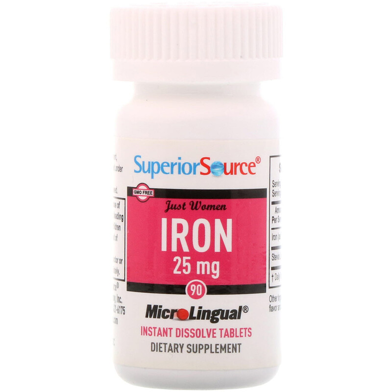 Superior Source, Just Women, Iron, 25 mg, 90 Microlingual Instant ...