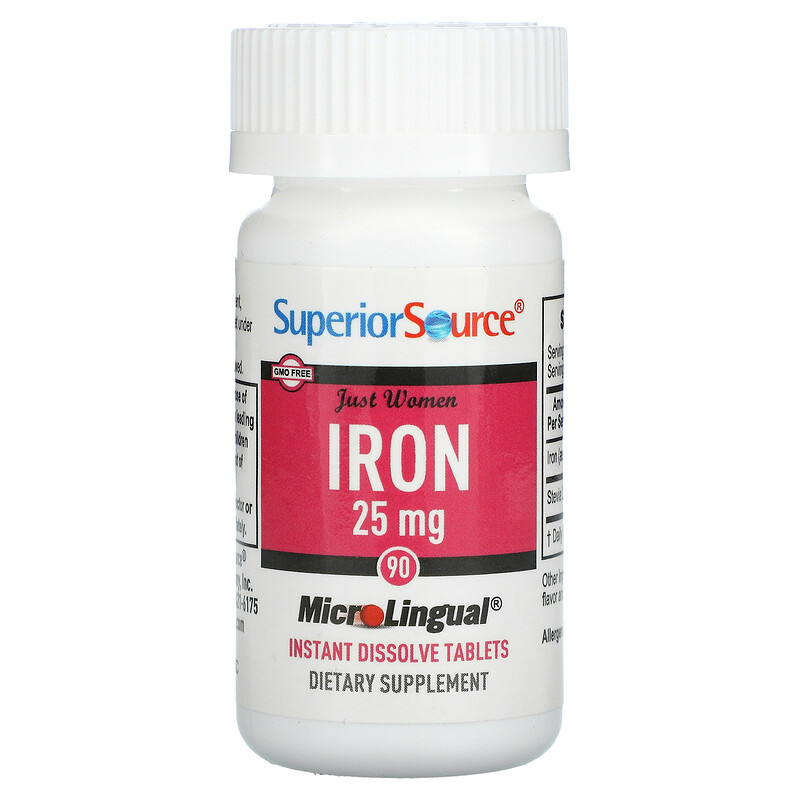 Superior Source, Just Women, Iron, 25 mg, 90 MicroLingual Instant ...