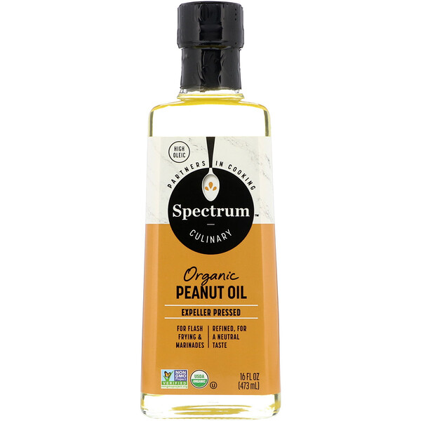 Spectrum Culinary, Organic Peanut Oil, Expeller Pressed, 16 fl oz (473 ...