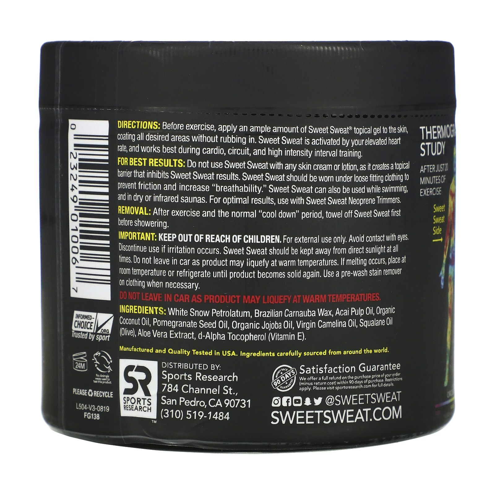 Sports Research, Sweet Sweat Workout Enhancer, Unscented, 13.5 oz (383 ...