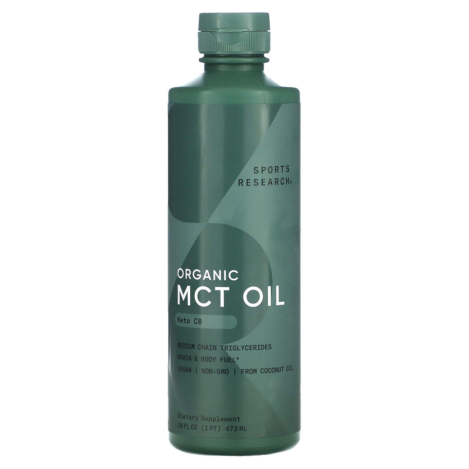 Sports Research, Aceite de MCT C8 orgánico, Sin sabor, 473 ml (16 oz. líq.)