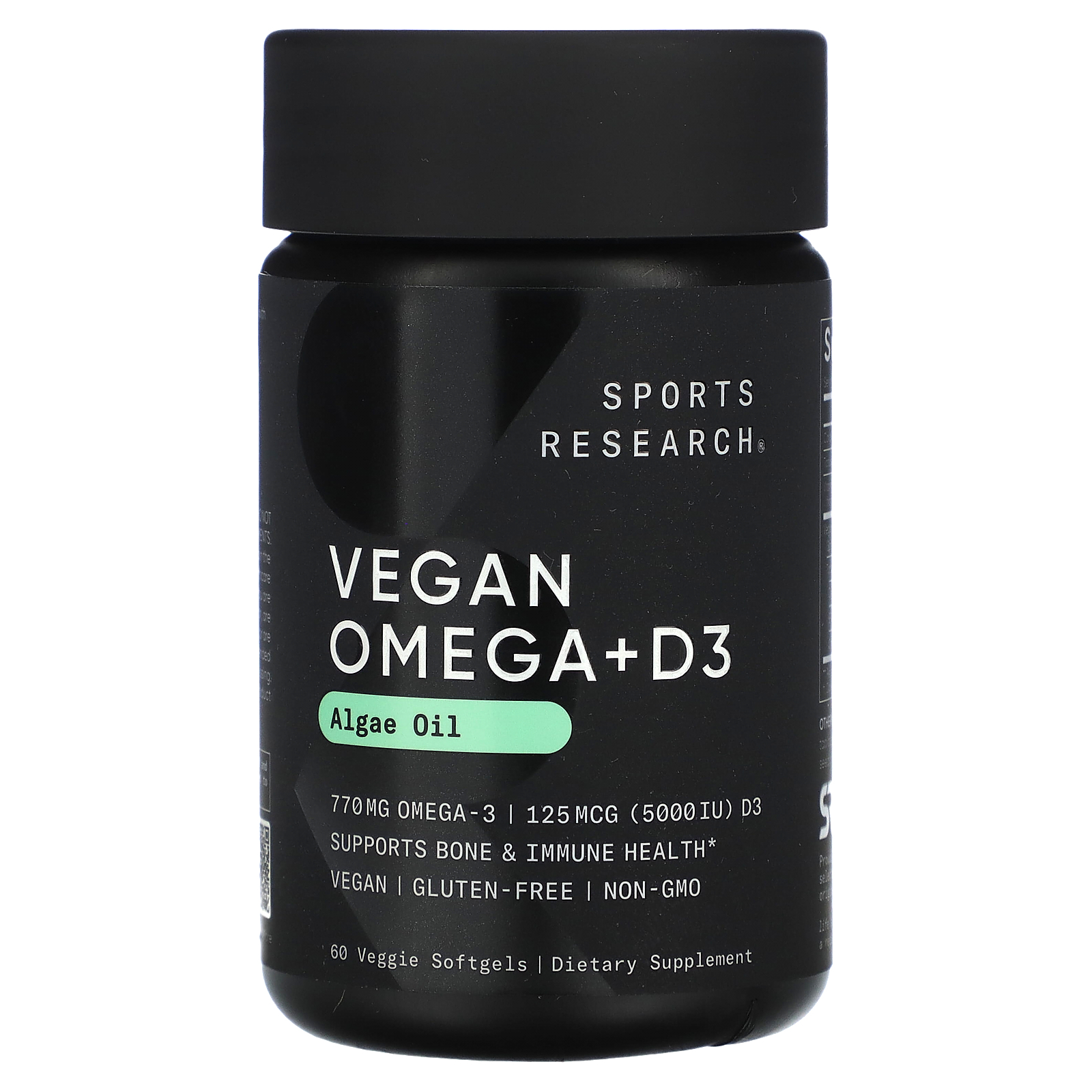 Sports Research, Vegan Omega + D3, 60 Veggie Softgels