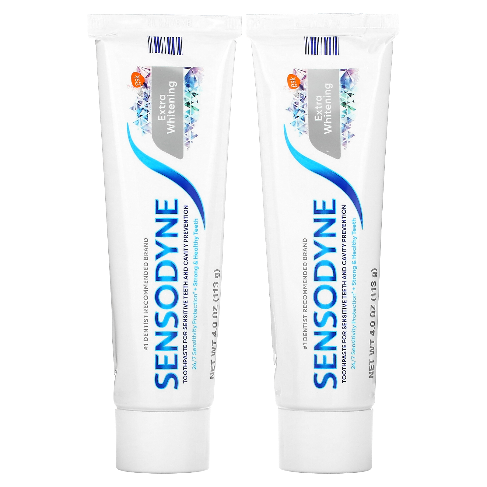 Sensodyne, Extra Whitening Toothpaste, Twin Pack, 2 Tubes, 4 oz (113 g ...