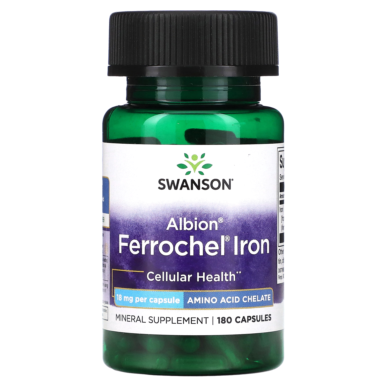 Swanson, Albion（アルビオン）、Ferrochel（フェロケル）鉄、18mg、180粒