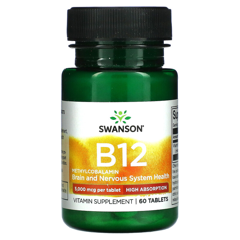Swanson, B12, 5,000 mcg, 60 Tablets