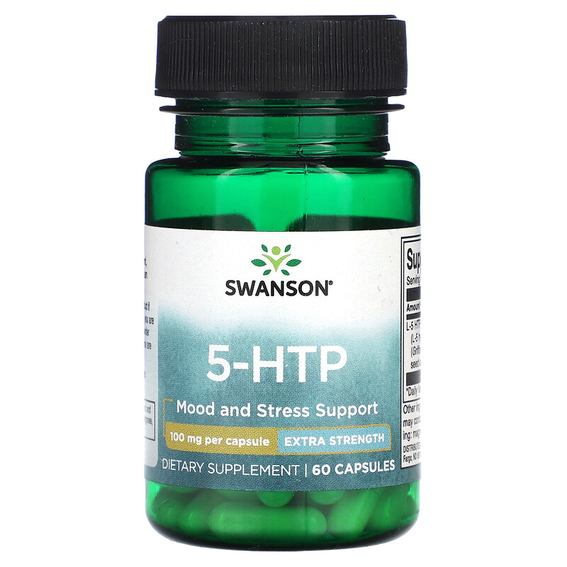 Swanson, 5-HTP, Extra Strength, 100 mg, 60 Capsules Swanson, 5-HTP, Extra Strength, 100 mg, 60 Capsules