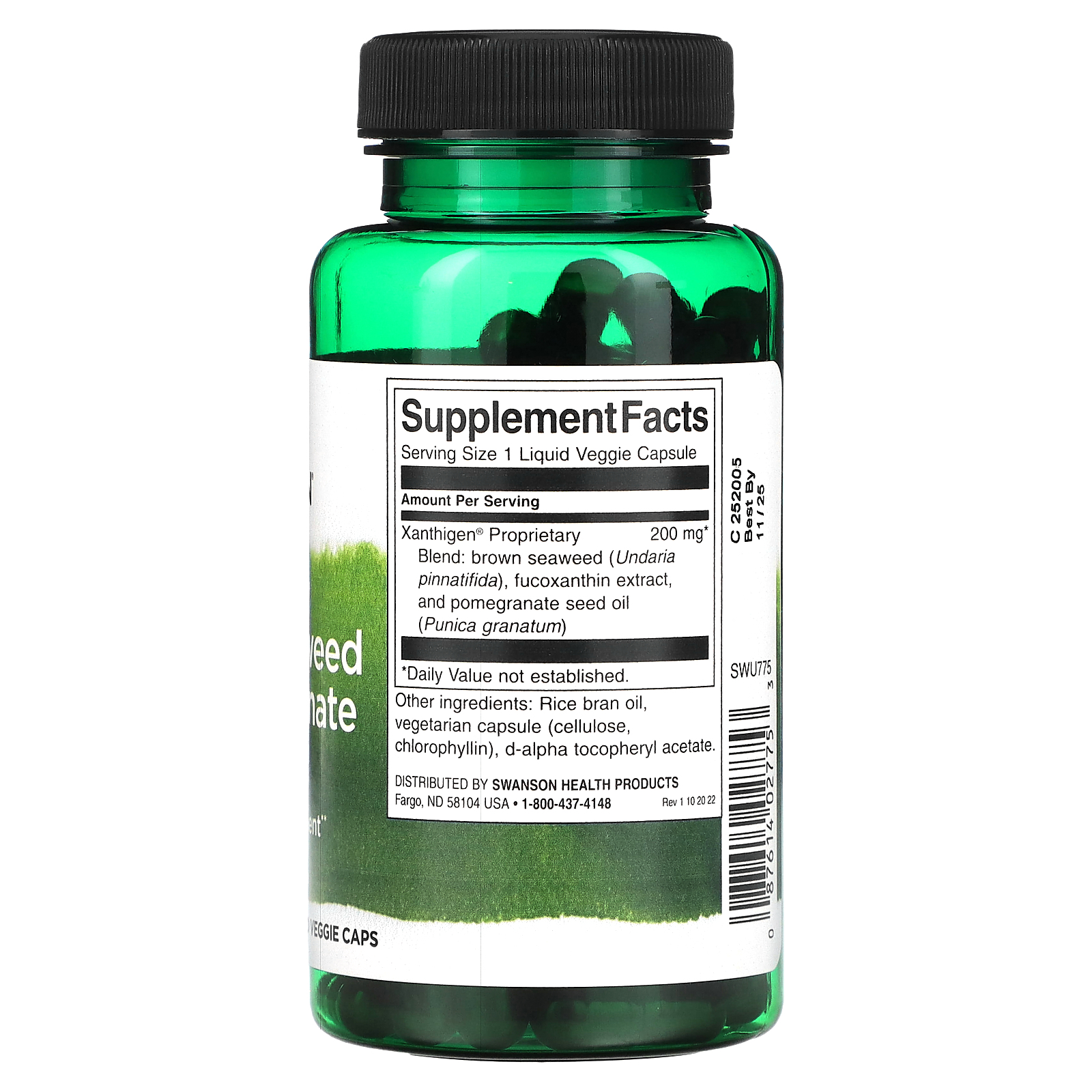 Swanson, Xanthigen Brown Seaweed & Pomegranate Blend, 200 mg, 90 Liquid ...