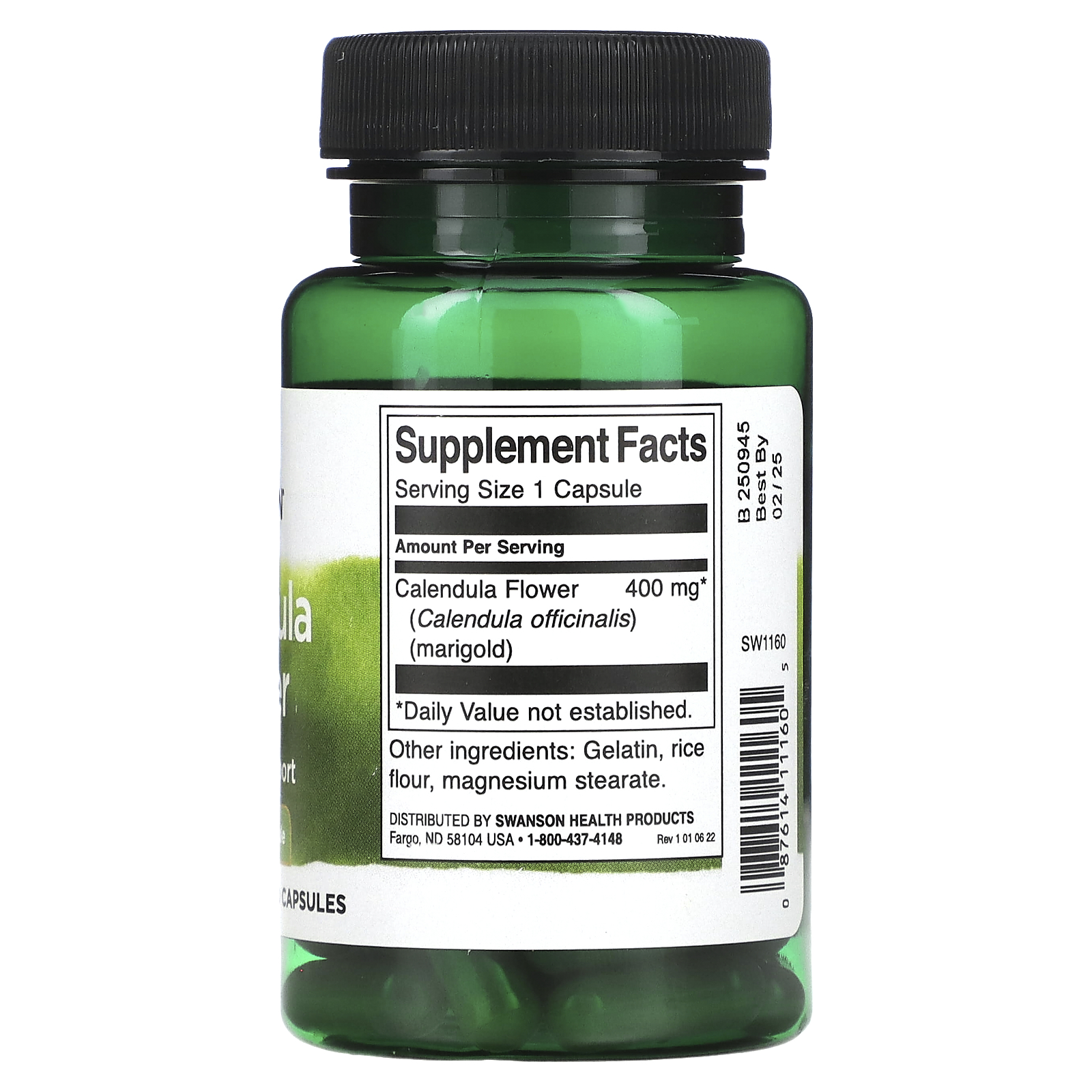 Swanson, Calendula Flower, 400 mg, 60 Capsules