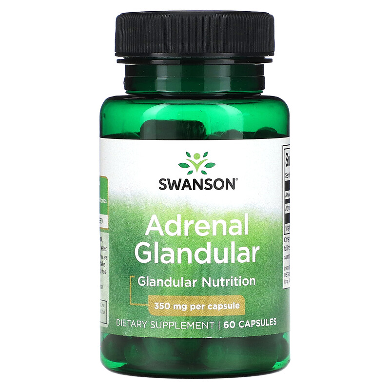 Swanson, Adrenal Glandular, 350 mg, 60 Capsules