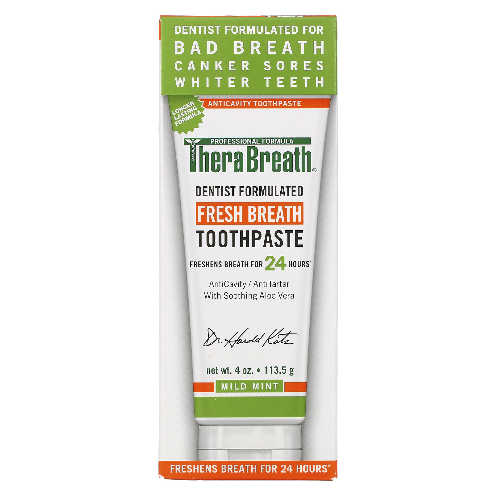 TheraBreath, Fresh Breath Toothpaste, Mild Mint , 4 oz (113.5 g)