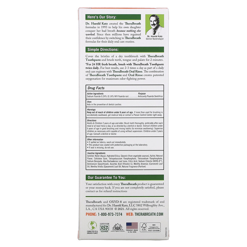 TheraBreath, Fresh Breath Toothpaste, Mild Mint , 4 oz (113.5 g)