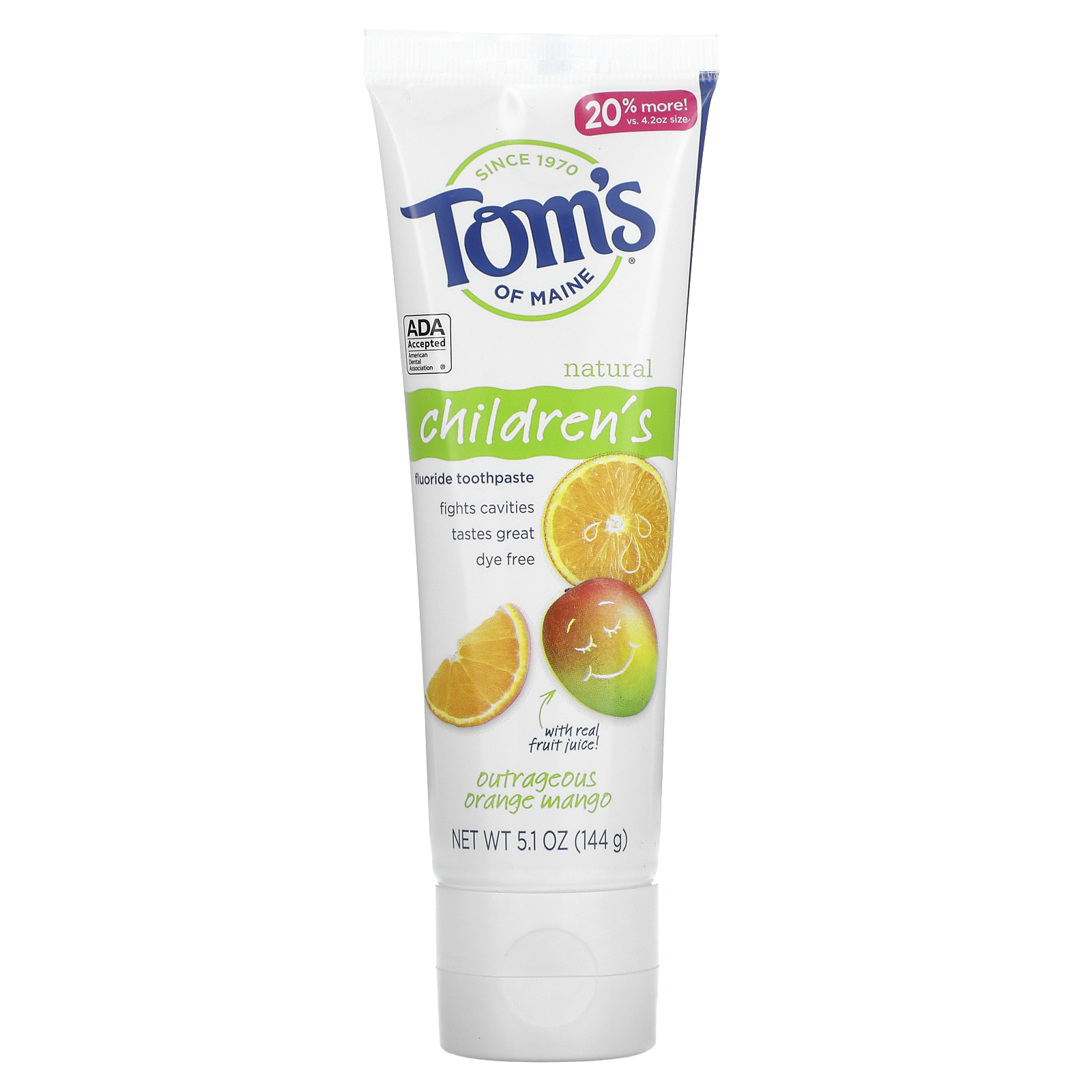 Tom's of Maine, Natural Children's Fluoride Toothpaste, Outrageous ...