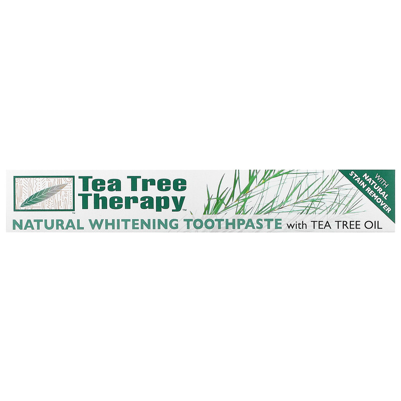 Tea Tree Therapy, Natural Whitening Toothpaste, with Tea Tree Oil, 3 oz ...