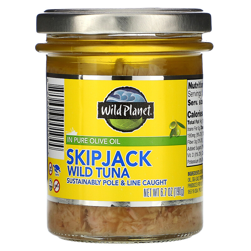Wild Planet, Skipjack Wild Tuna in Pure Olive Oil, 6.7 oz (190 g) - iHerb
