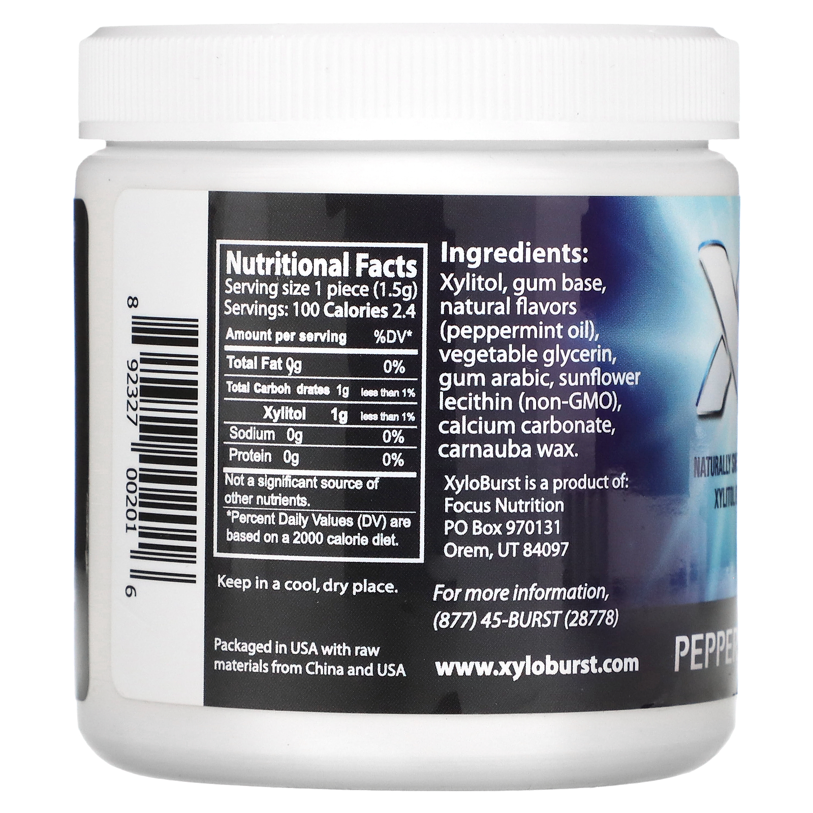 Xyloburst, Xylitol Gum, Peppermint, 100 Pieces, 5.29 oz (150 g)