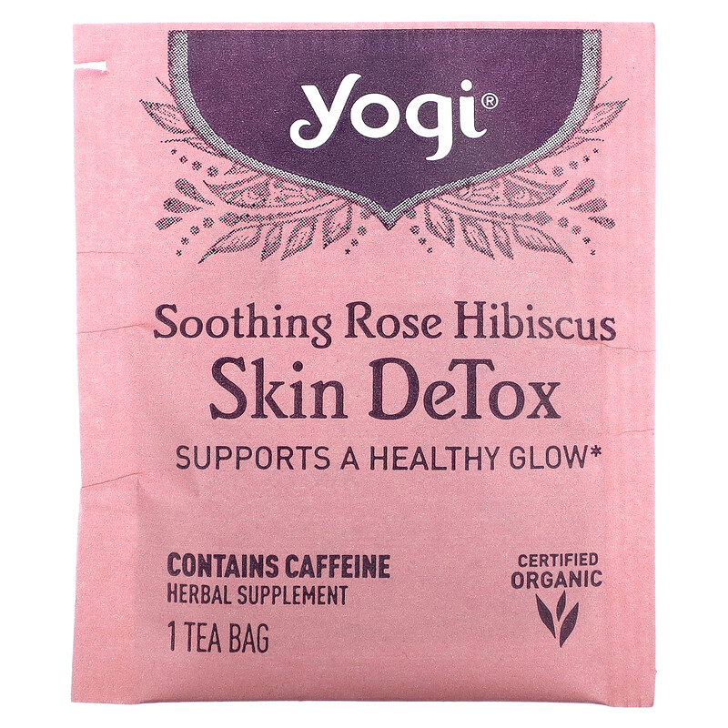 Yogi Tea, Skin DeTox, Soothing Rose Hibiscus, 16 Tea Bags, 1.12 oz (32 g)