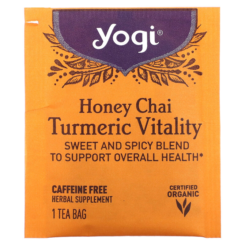 Yogi Tea, Turmeric Vitality, Honey Chai, Caffeine Free, 16 Tea Bags, 1. ...