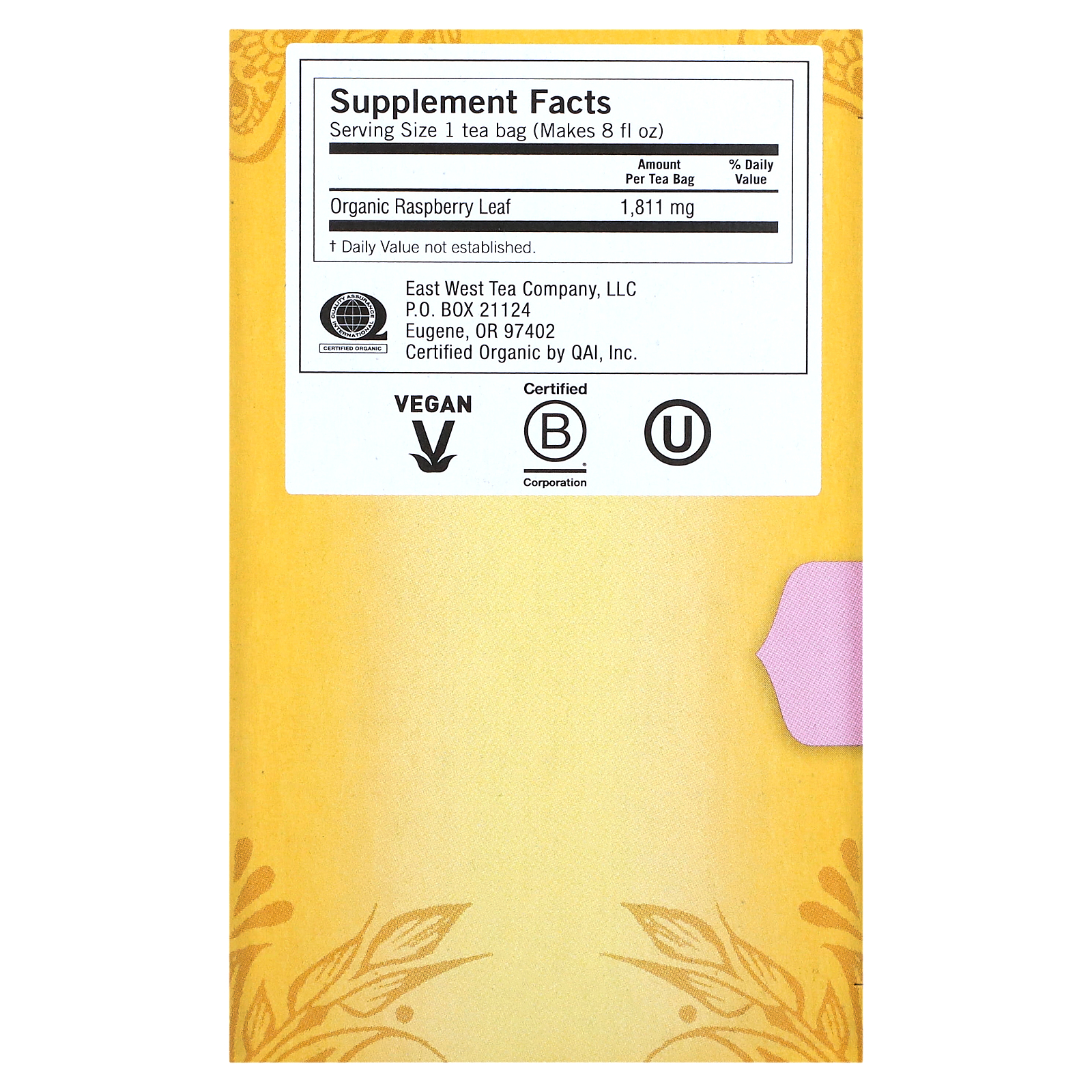 يوجي تي‏, شاي أوراق توت العليق للنساء، خالٍ من الكافيين، 16 كيس شاي، 1.02 أونصة (29 جم)