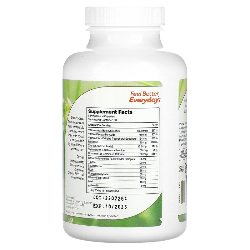 Zahler, AccuVision, Advanced Eye Health Formula, 120 Capsules