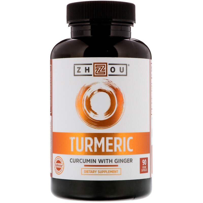 Zhou Nutrition, Turmeric, Curcumin with Ginger, 90 Veggie Capsules - iHerb